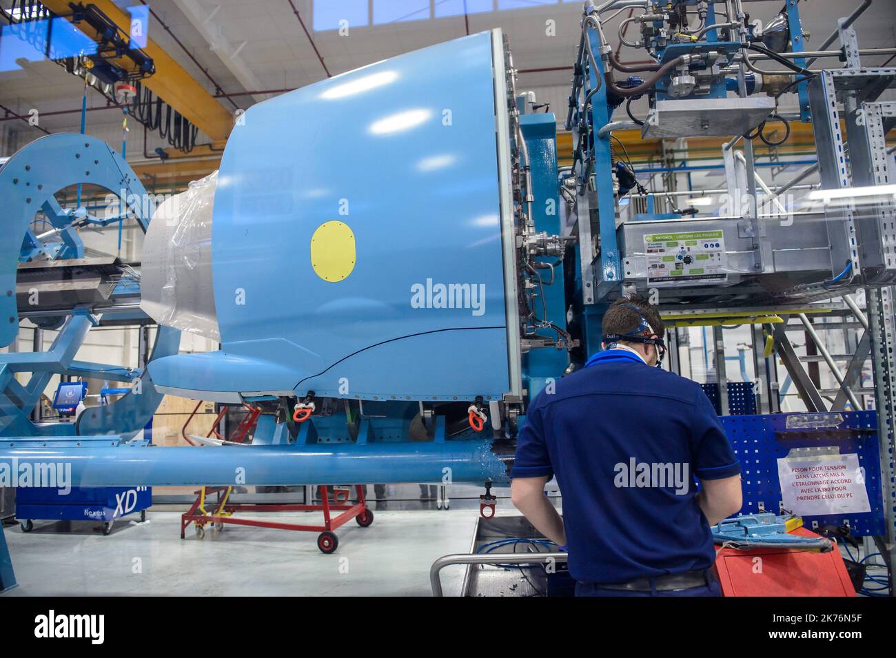 French aircraft engine maker Safran Nacelle plant in Gonfreville l ...