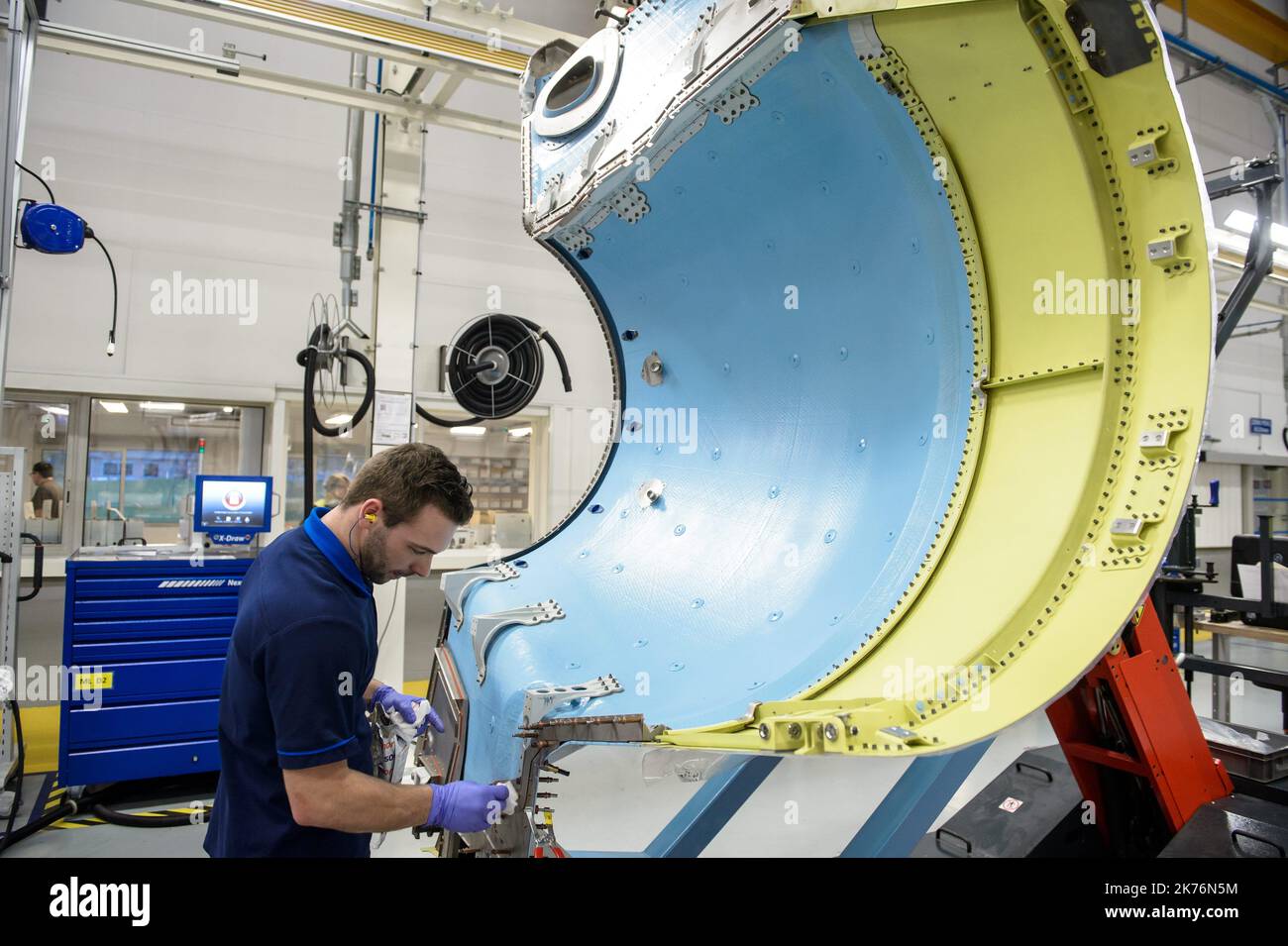 French aircraft engine maker Safran Nacelle plant in Gonfreville l ...