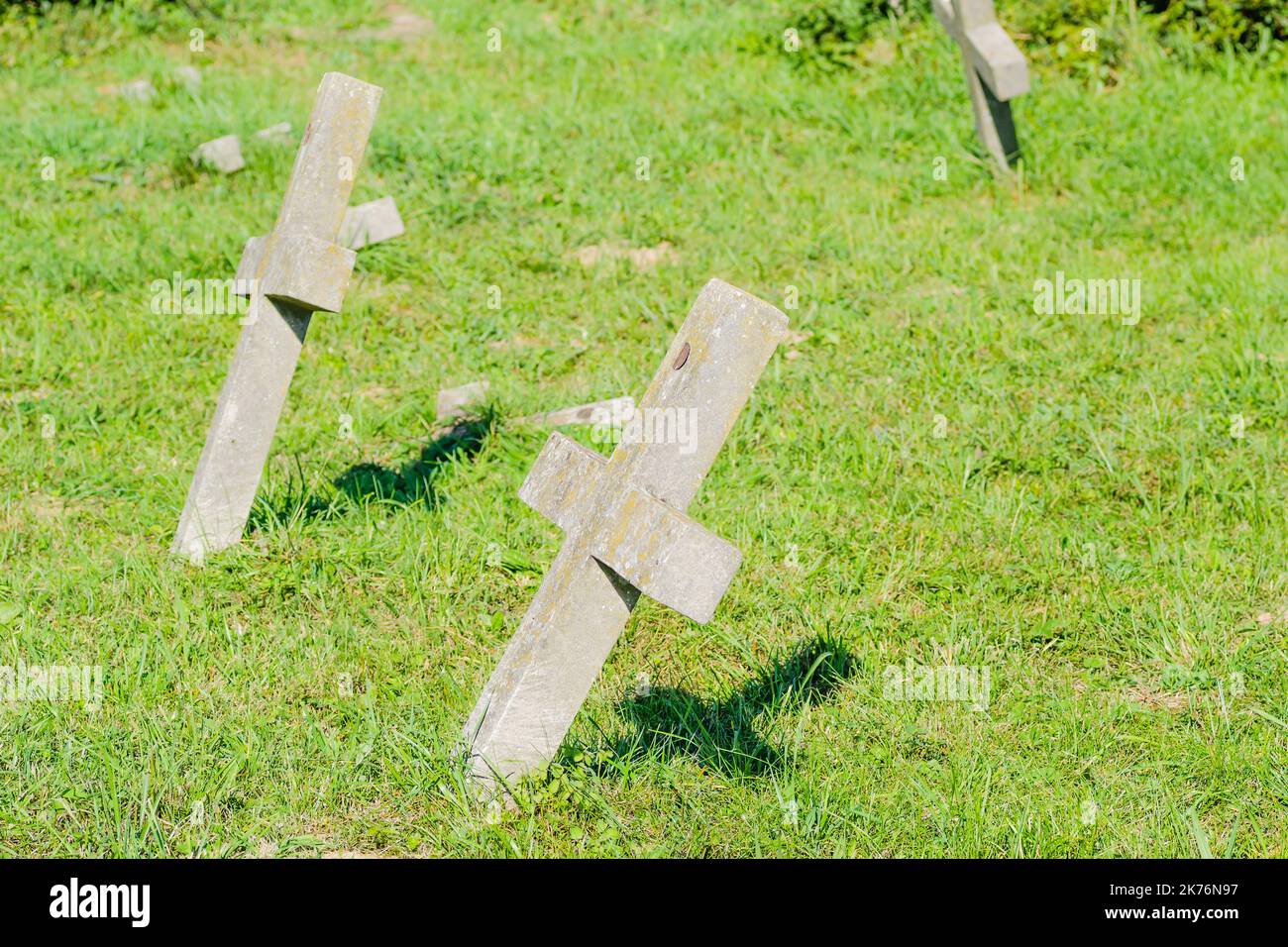 The old military cemetery at Tranžament, Petrovaradin. A panoramic view ...