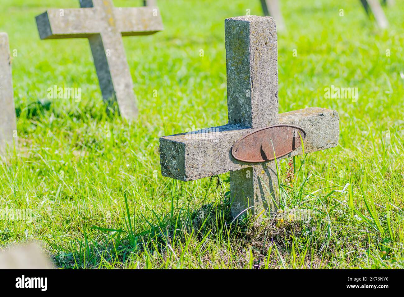 The old military cemetery at Tranžament, Petrovaradin. A panoramic view ...