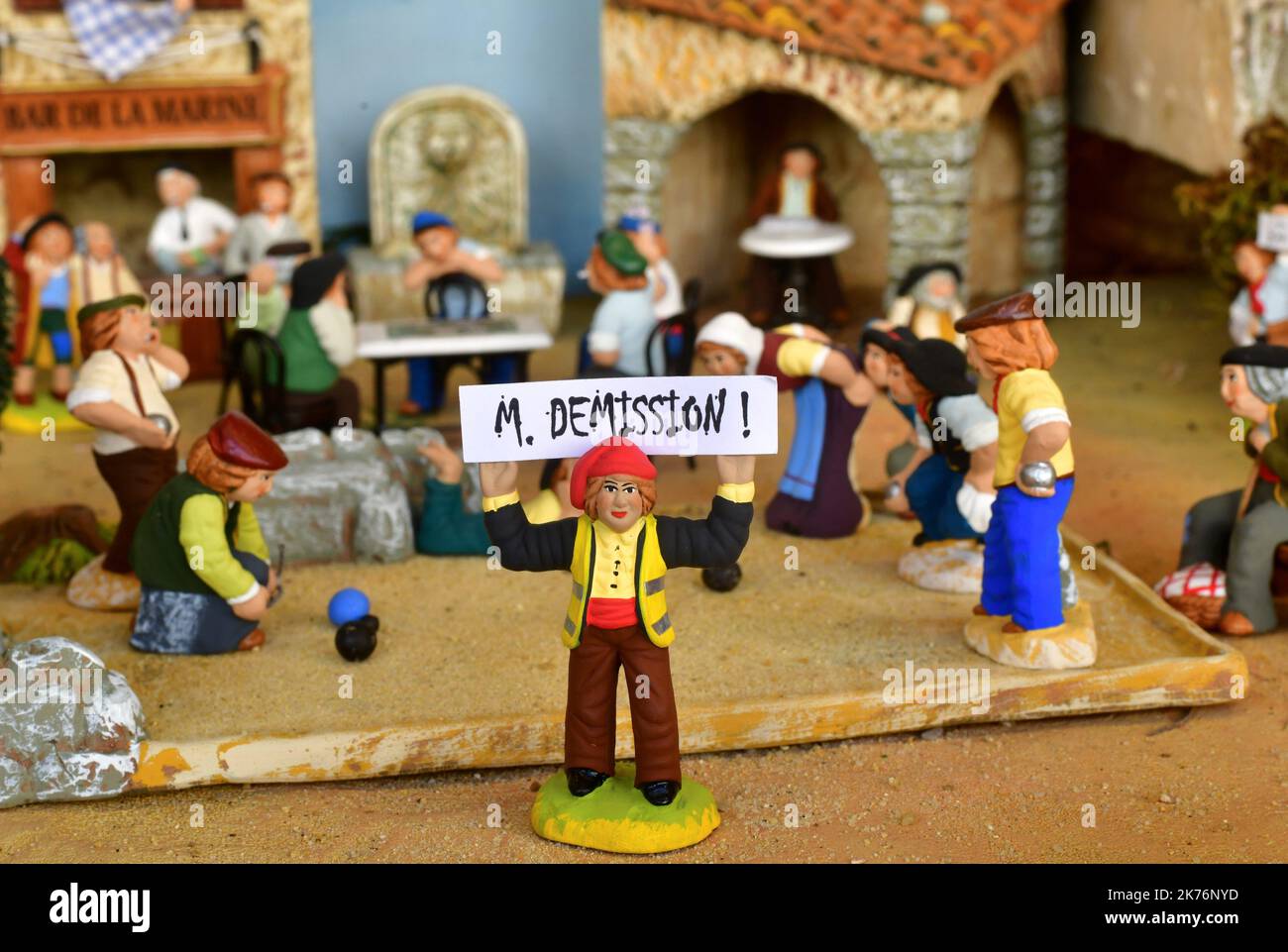 Yellow jacket protestor is the new christmas crib character made by ...