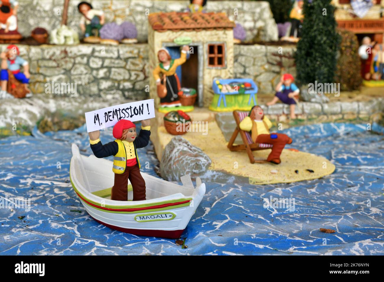 Yellow jacket protestor is the new christmas crib character made by ...