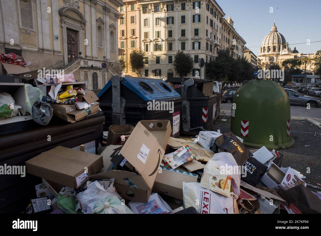 A general view of discarded rubbish building up across various ...
