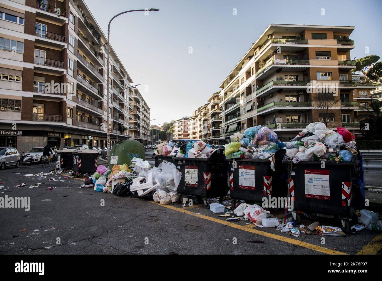A general view of discarded rubbish building up across various ...