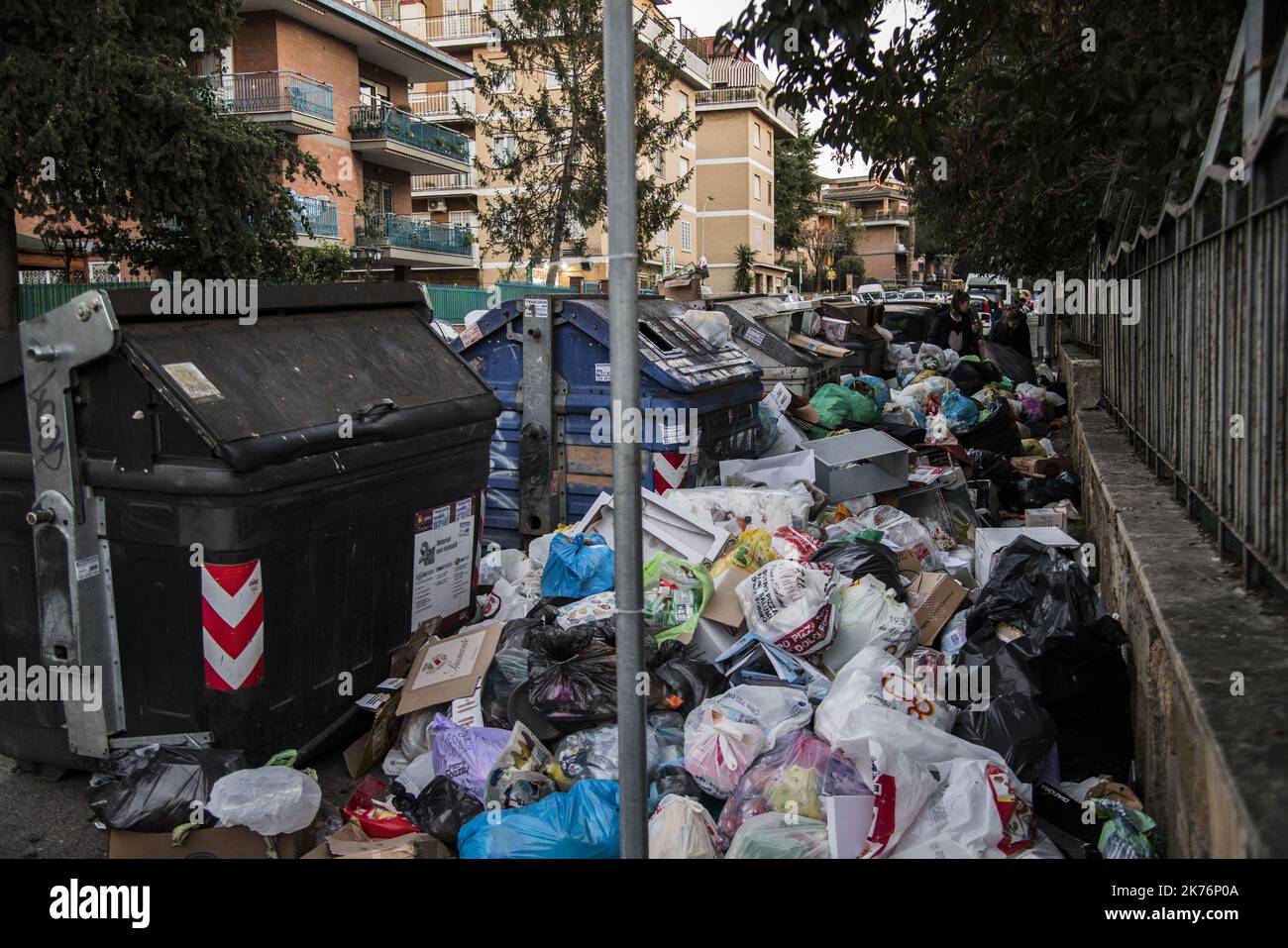 A general view of discarded rubbish building up across various ...