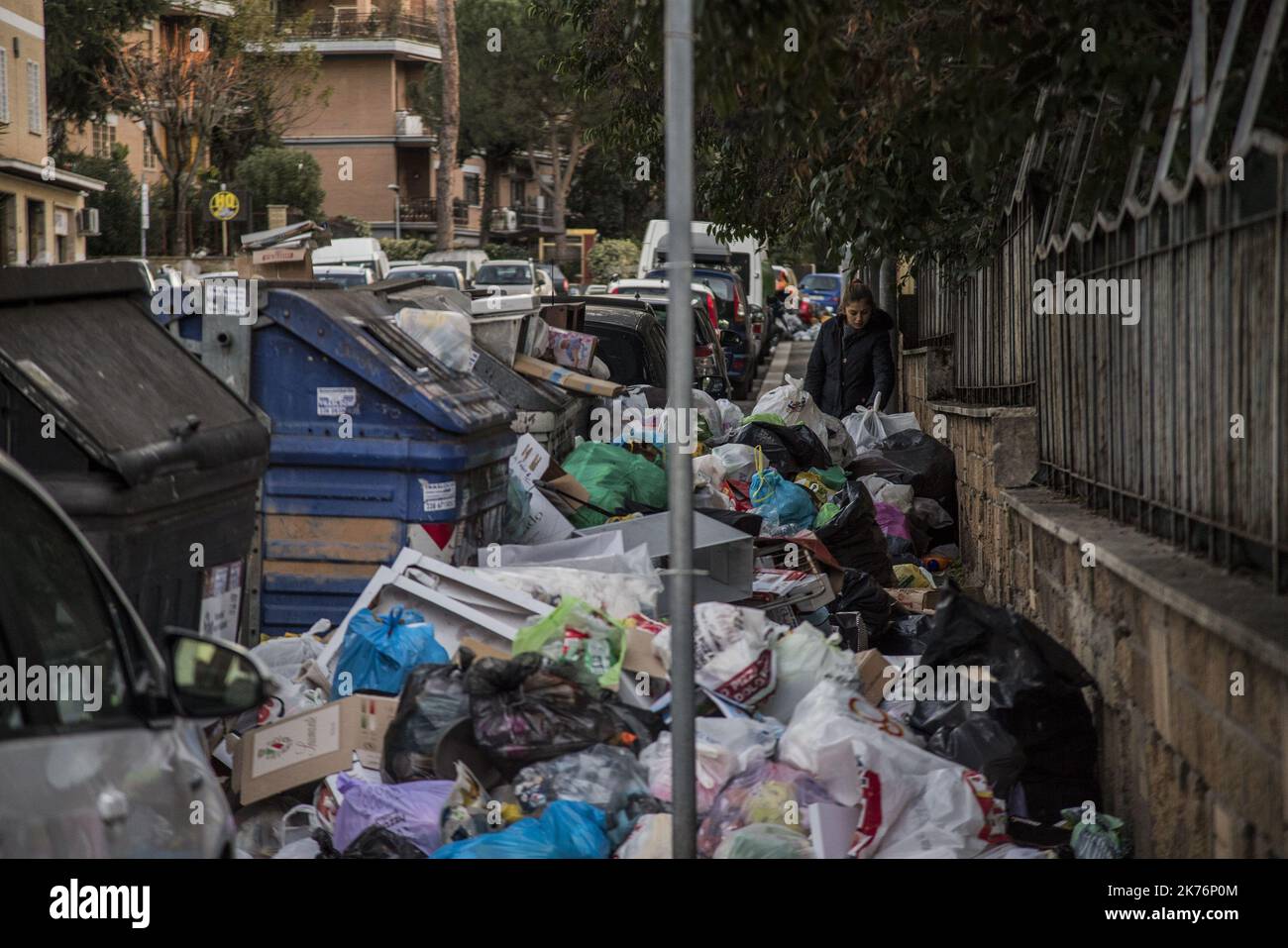 A general view of discarded rubbish building up across various ...