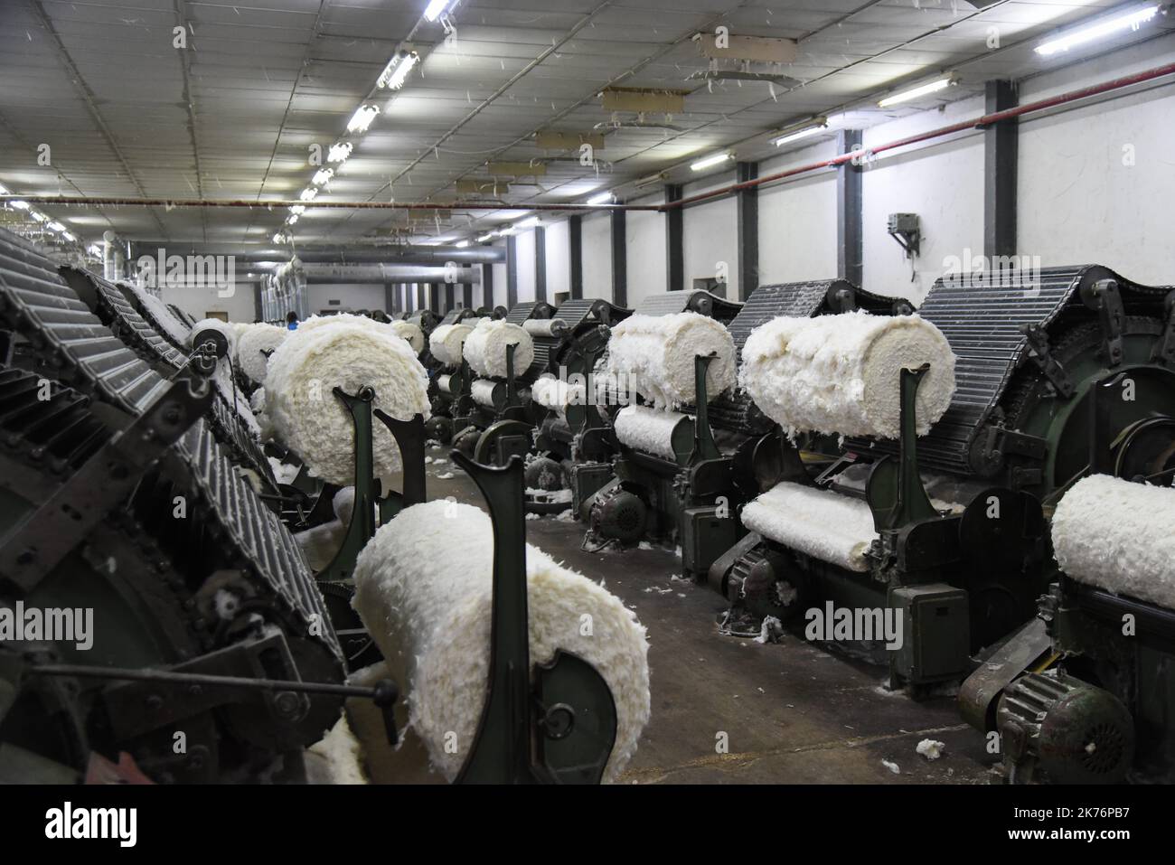 Cotton balls from COMATEX (Malian textile company) are stored after ...