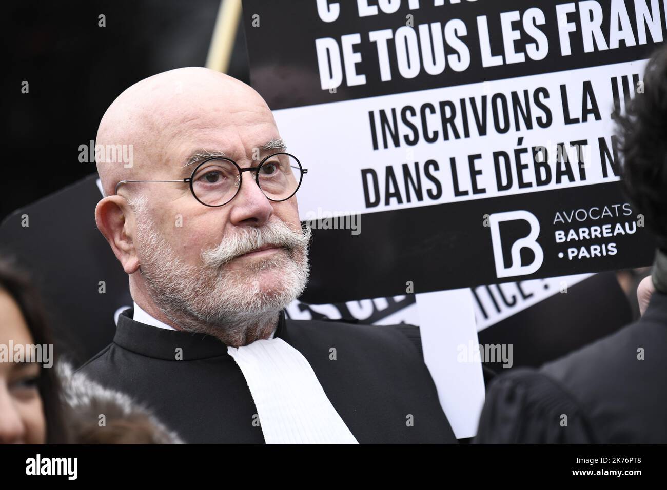 French lawyers demonstrate in Paris against the reform of the French ...