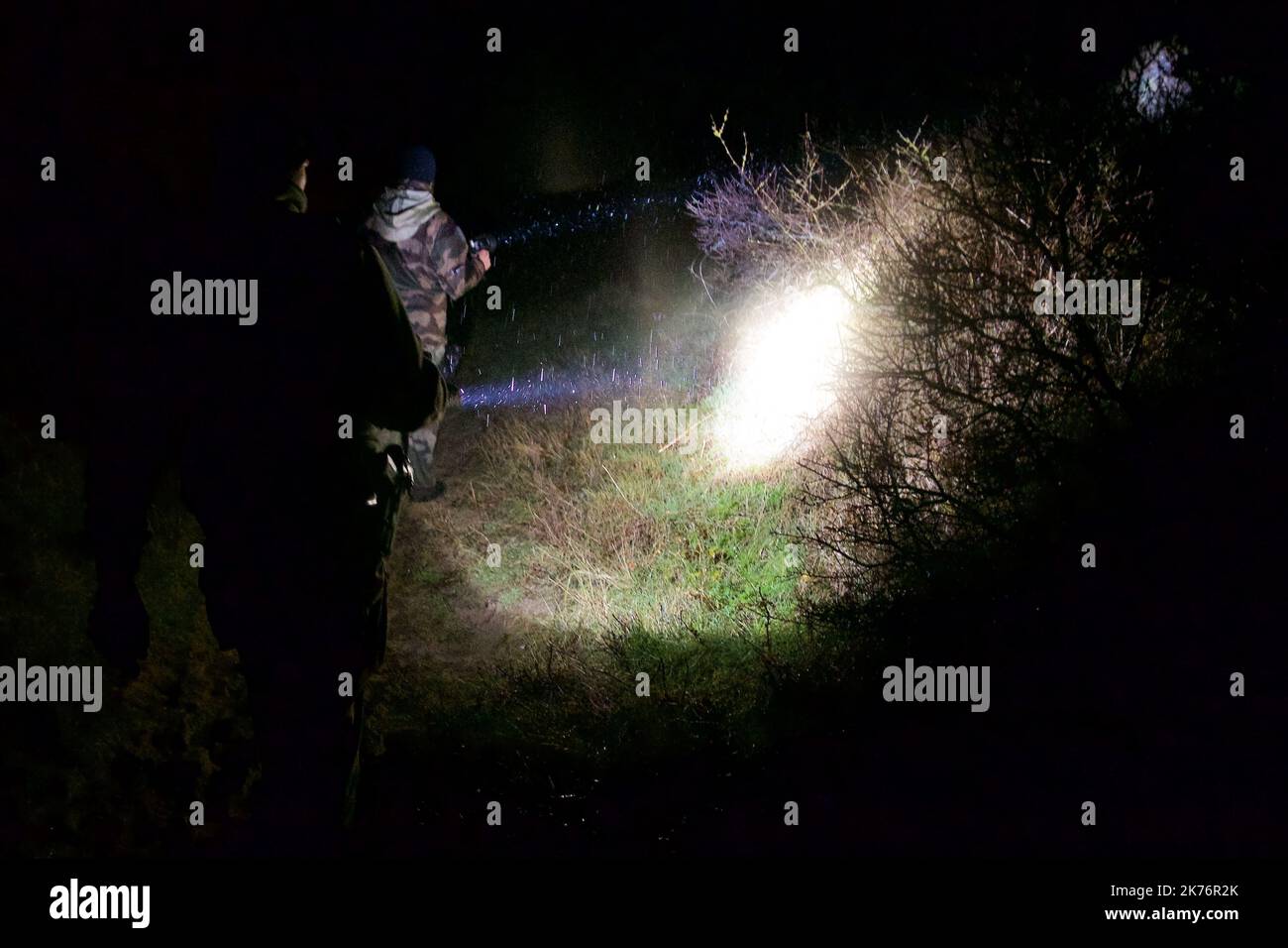 Night patrol against migrants on the beach Stock Photo - Alamy