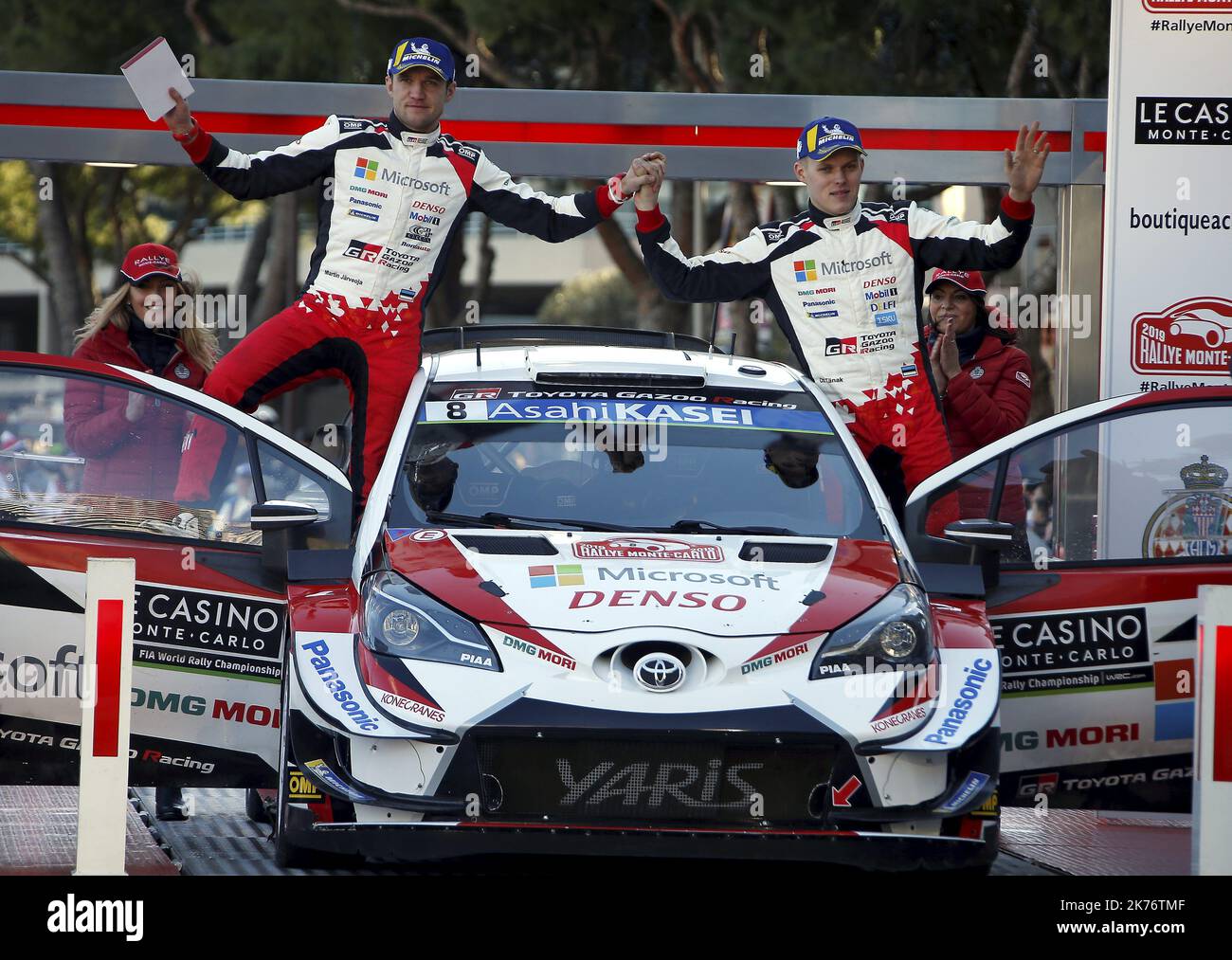 Ot Tänak et Martin Järveoja (Toyota Yaris) - Arrival and podium fo the ...