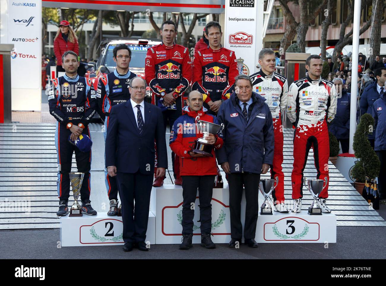 Arrival and podium fo the 87th Monte Carlo WRC Stock Photo - Alamy