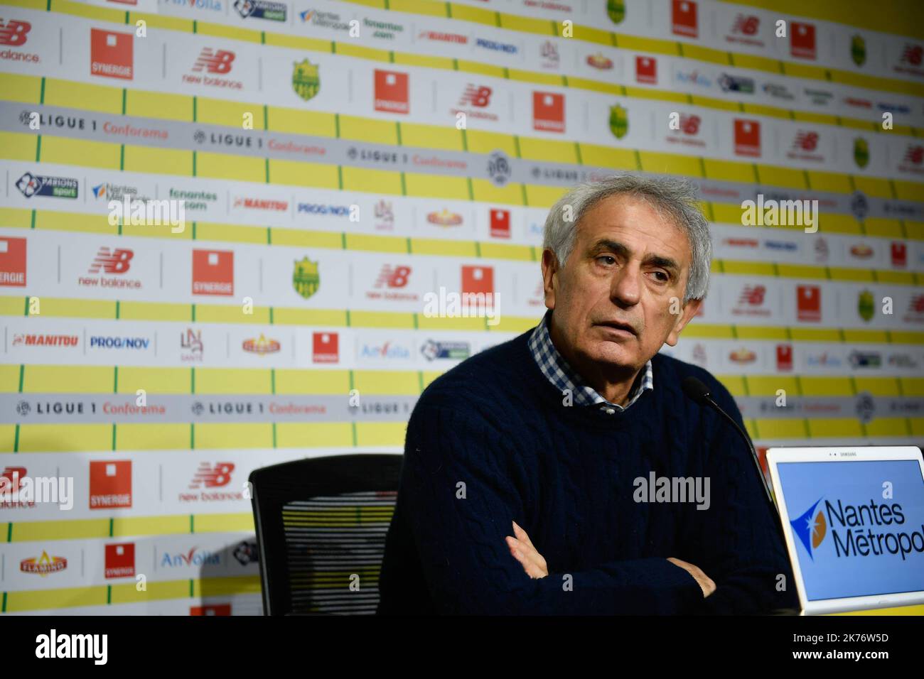 Press conference of Vahid Halilhodzic, Nantes Coach. Argentinian ...
