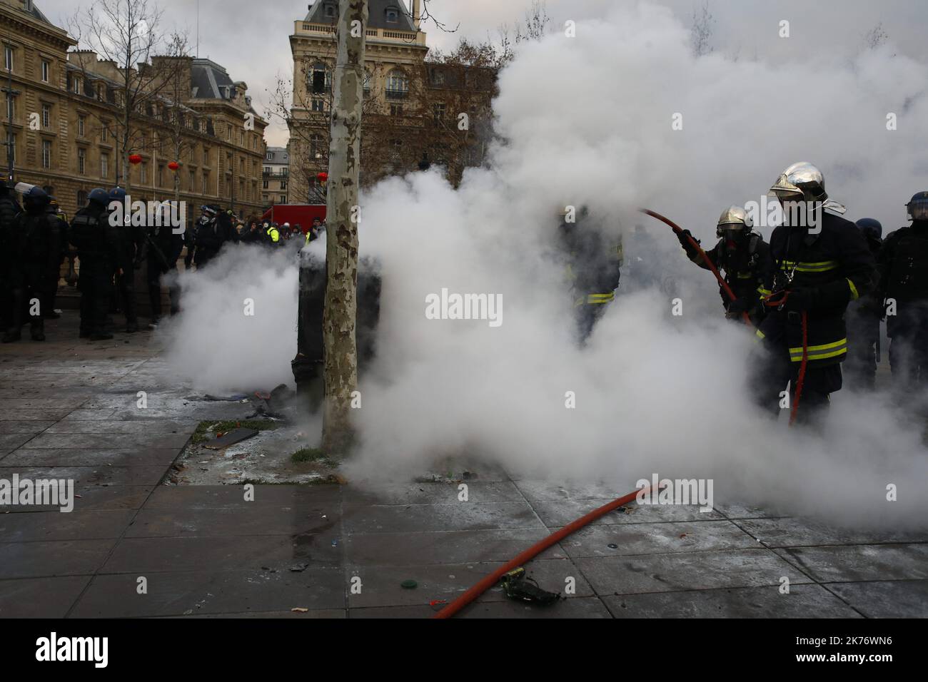 Act 12 of yellow vests protest in Paris, France, on February 02, 2019 ...
