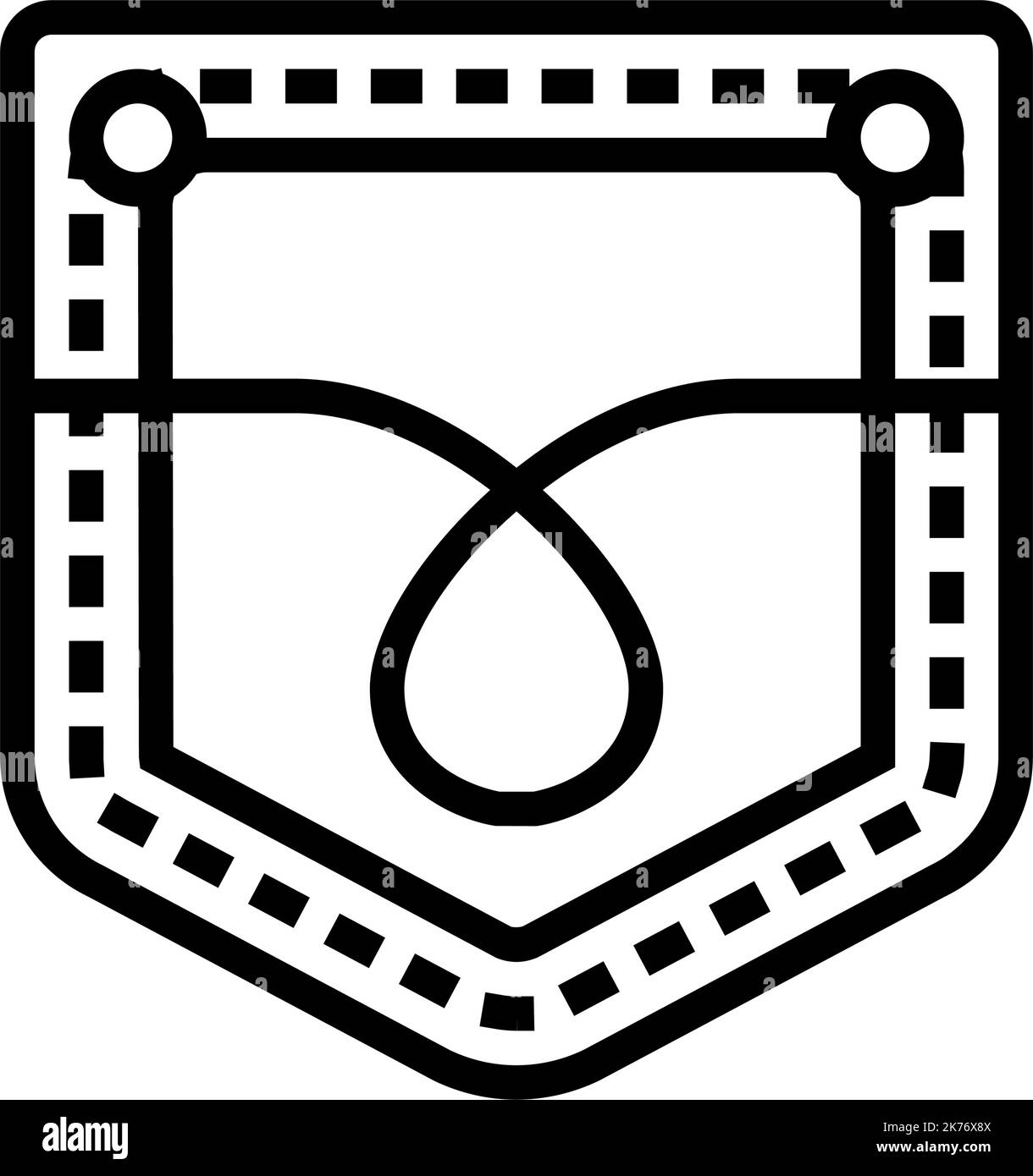 pocket denim line icon vector illustration Stock Vector Image & Art - Alamy