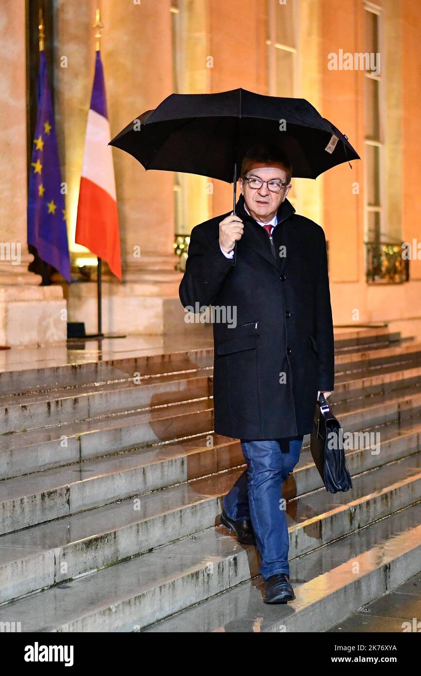 The President of the Republic, Emmanuel Macron met Jean Luc Melenchon ...