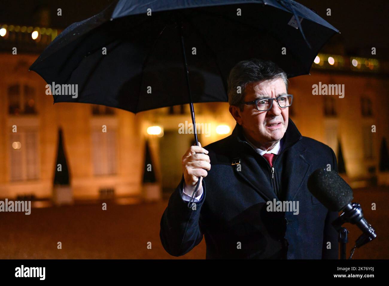 The President of the Republic, Emmanuel Macron met Jean Luc Melenchon ...