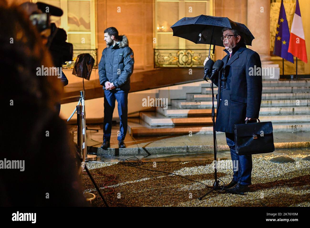 The President of the Republic, Emmanuel Macron met Jean Luc Melenchon ...