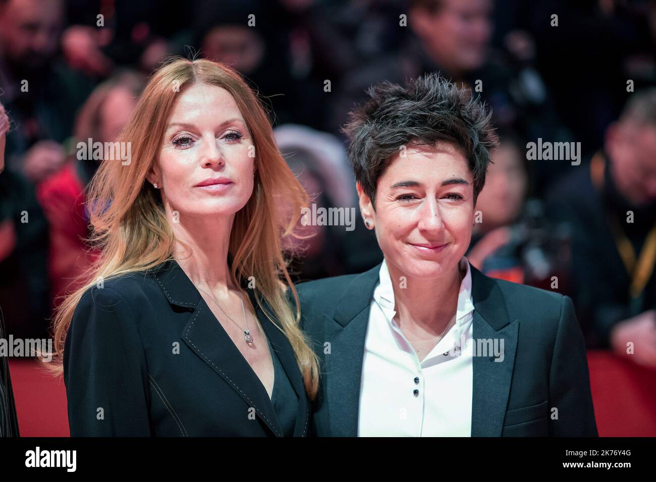 Dunja Hayali on the red carpet of the opening night at the Berlinale ...