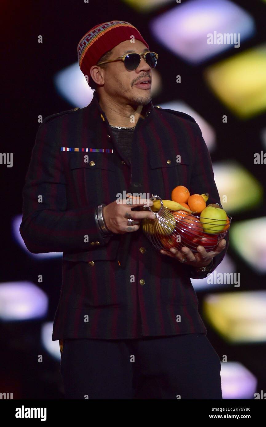French rapper Joey Starr during the 34th Victoires de la Musique at La ...