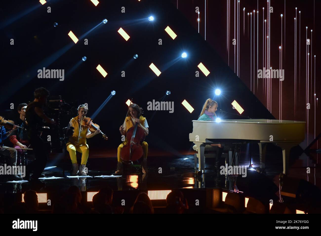 Belgian singer Angele celebrates as she receives the best revelation ...