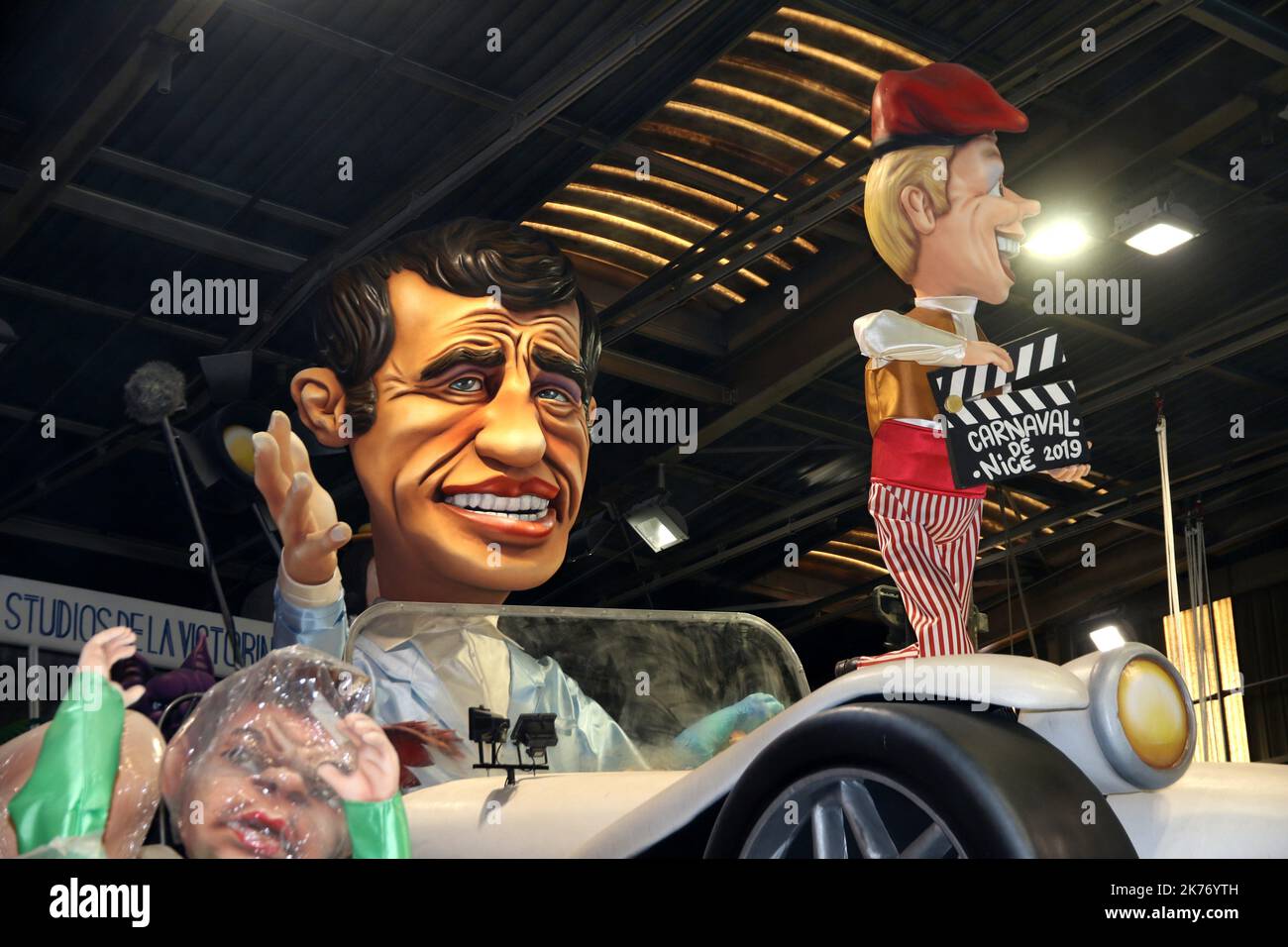 A general view of floats being built in the lead up to Carnaval De Nice ...