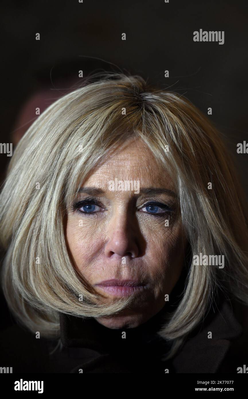 The First Lady of France, Brigitte Macron during a visit to the ...