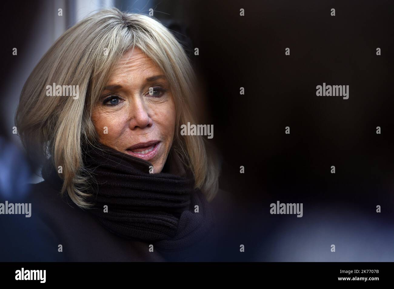 The First Lady of France, Brigitte Macron during a visit to the ...