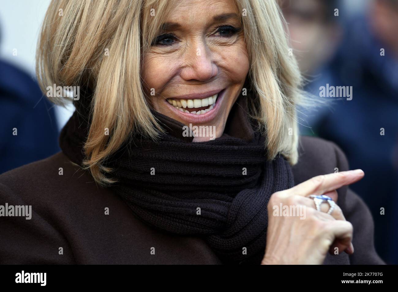 The First Lady of France, Brigitte Macron during a visit to the ...