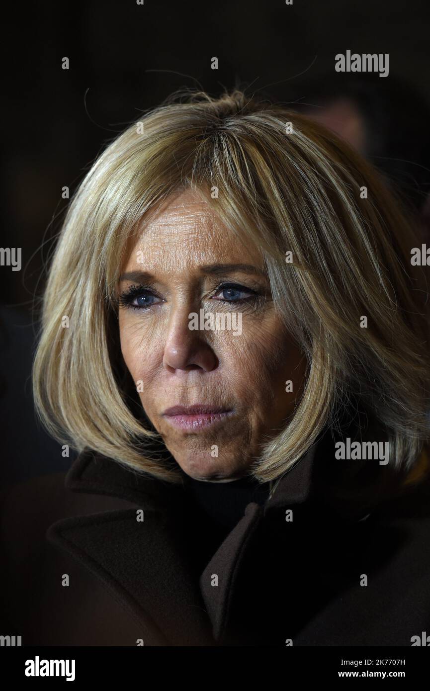 The First Lady of France, Brigitte Macron during a visit to the ...
