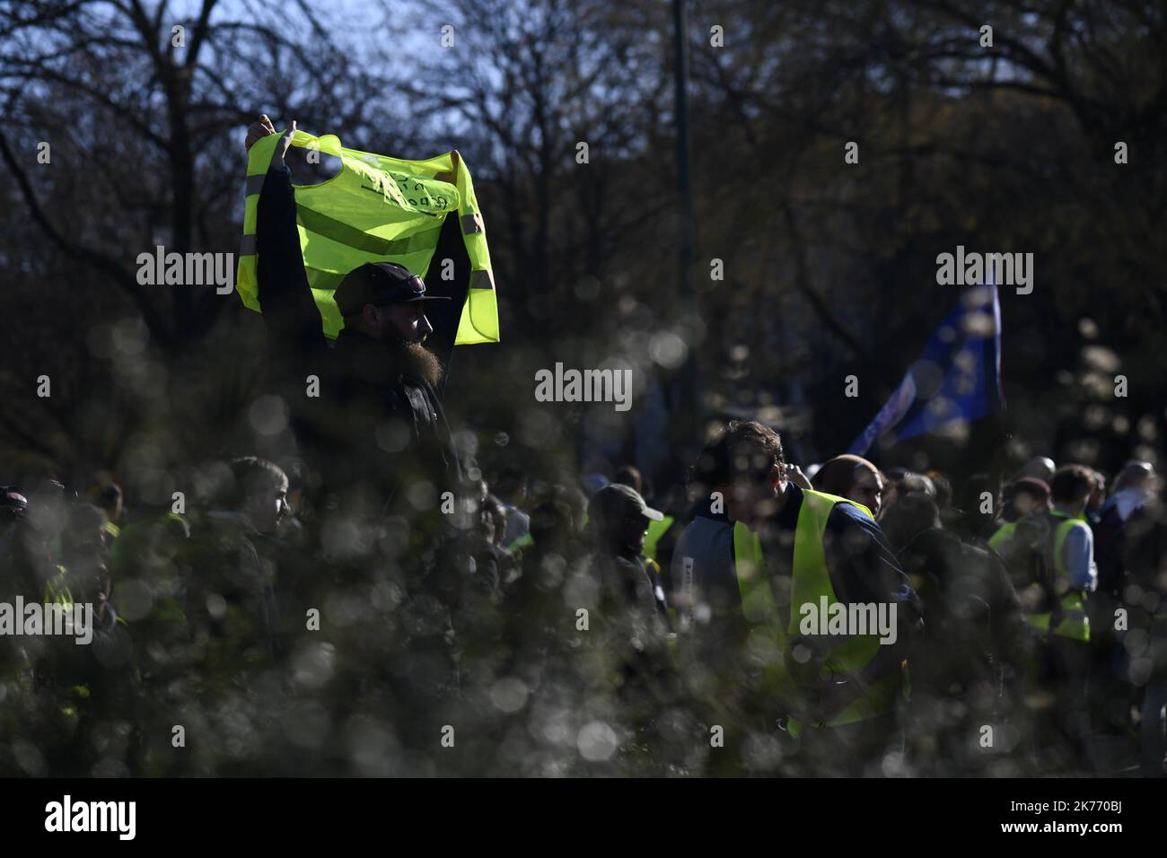 Demonstration of yellow vests in Paris celebrating the 3 months of ...