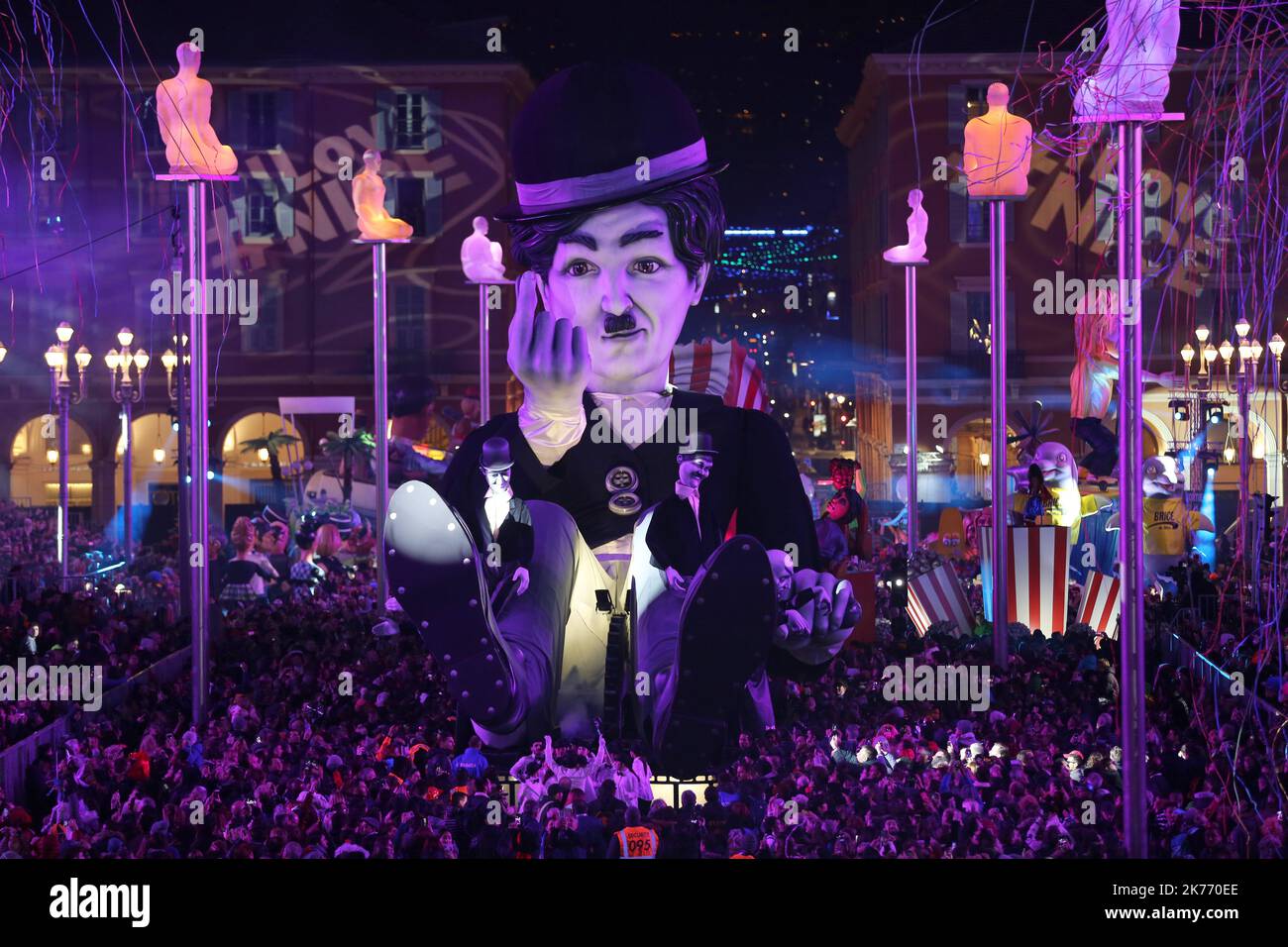Nice first carnival parade "Carnival king of cinema Stock Photo - Alamy