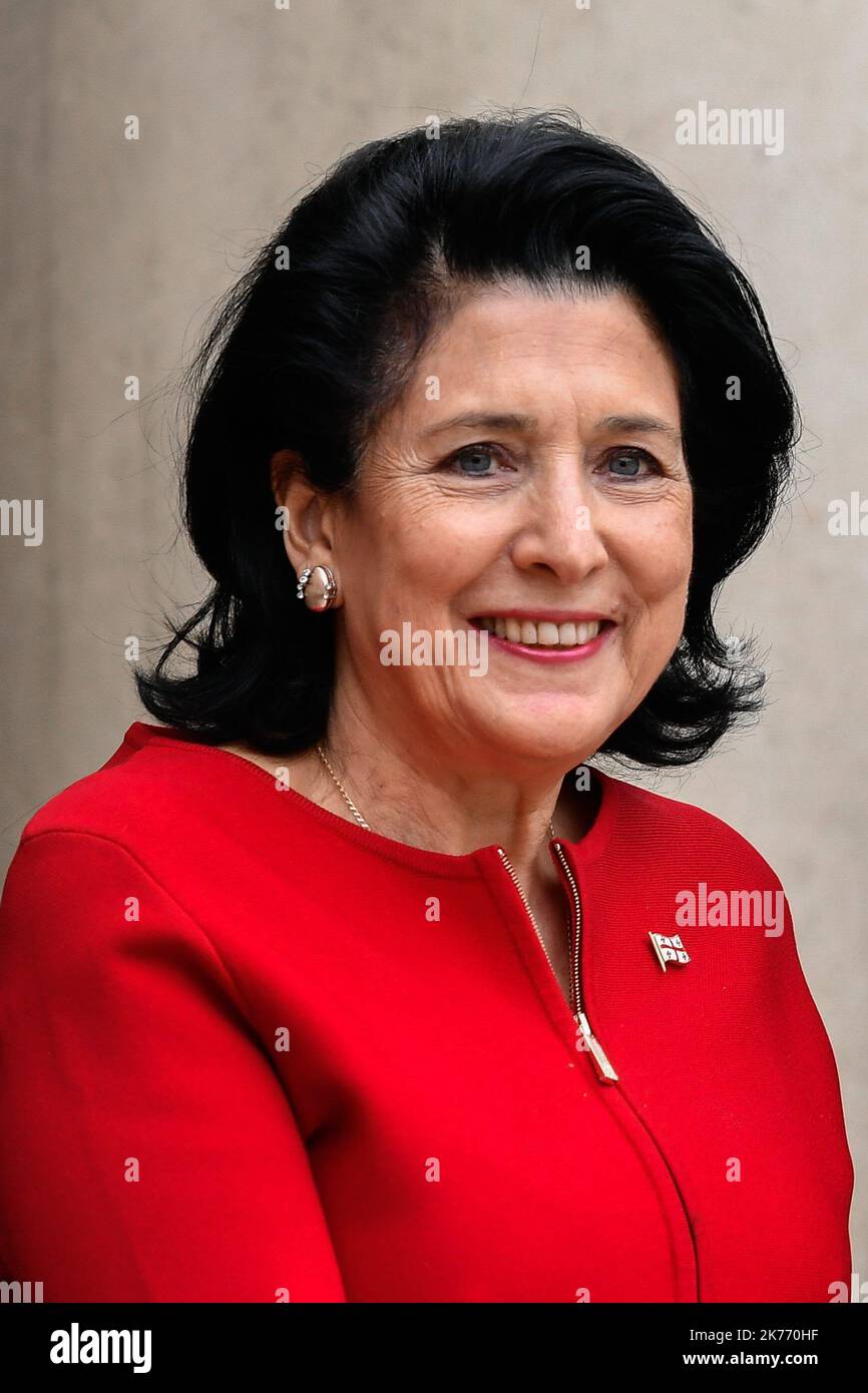 Georgian President Salome Zourabishvili at the Elysee Palace on 19 ...