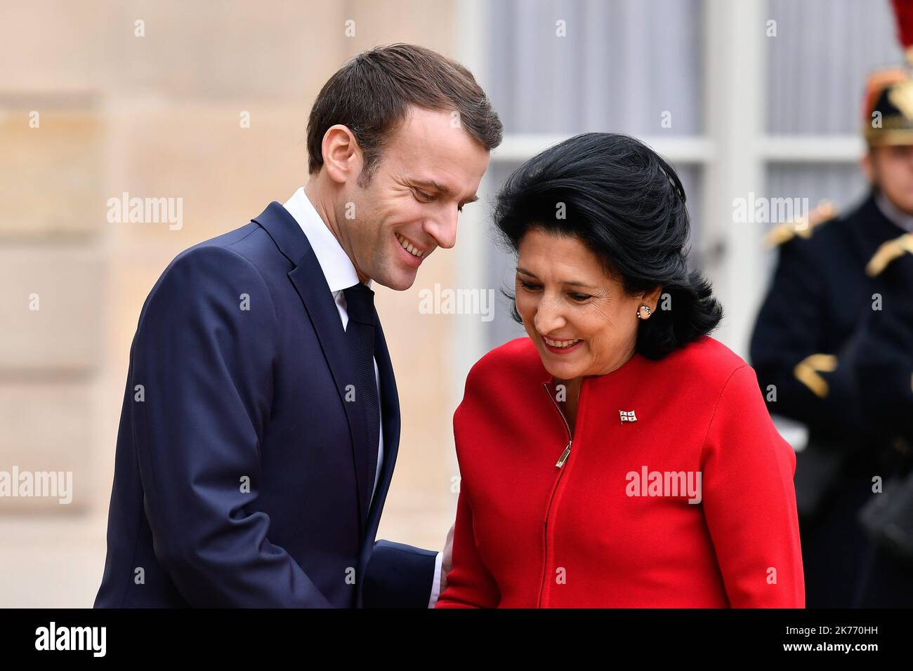 French President Emmanuel Macron and the President of Georgia, Salome ...