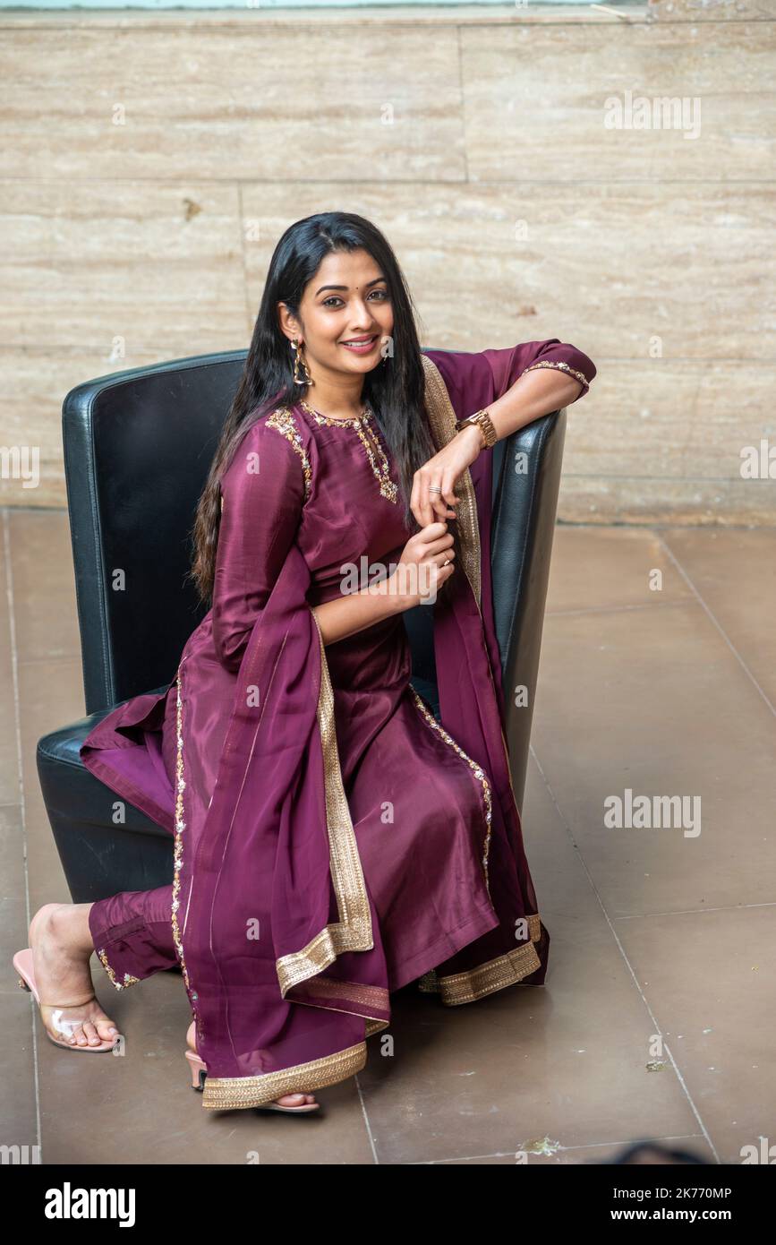 Indian actress Sonal Monteiro poses for photos during the promotion of ...