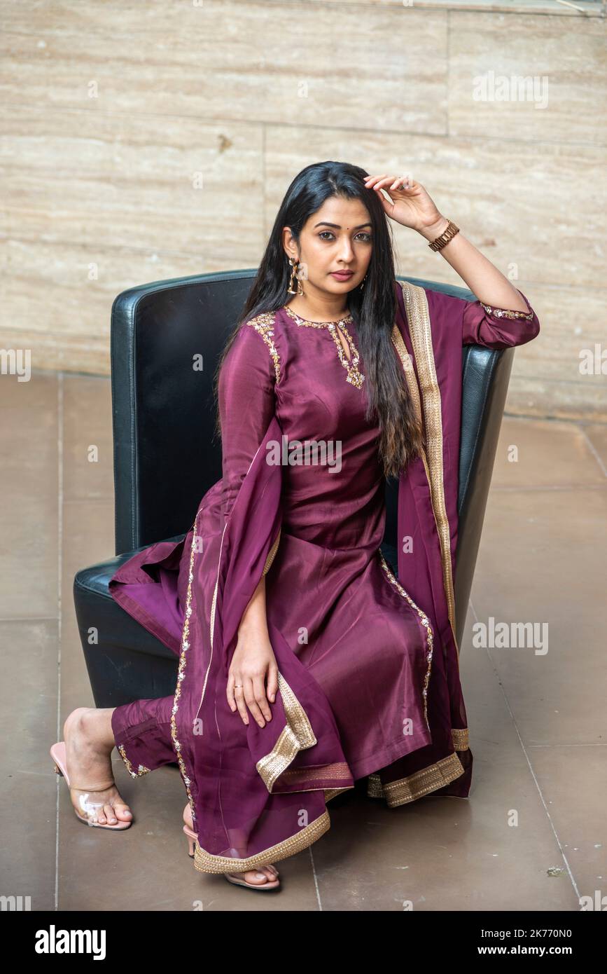 Indian actress Sonal Monteiro poses for photos during the promotion of ...