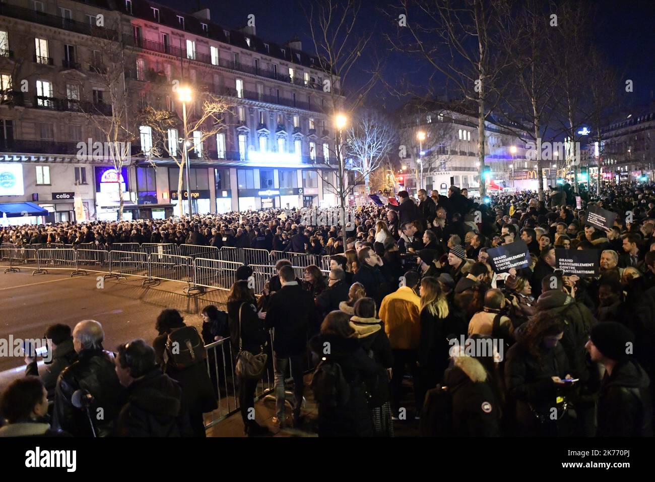 Unitary rally of 14 political parties against anti-Semitism place of ...