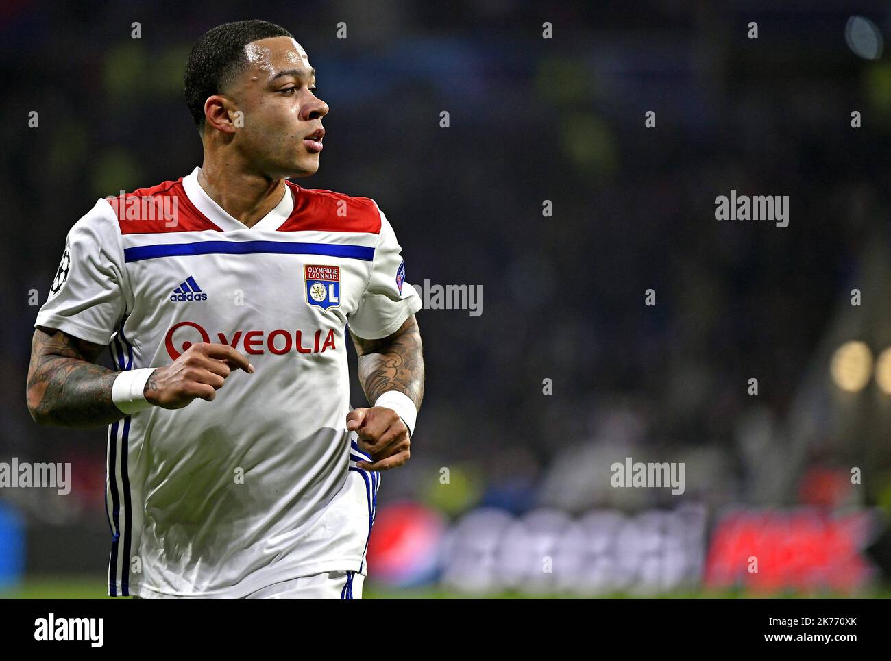 MEMPHIS DEPAY. Lyon v Barcelona - UEFA Champions League - Round of 16 ...