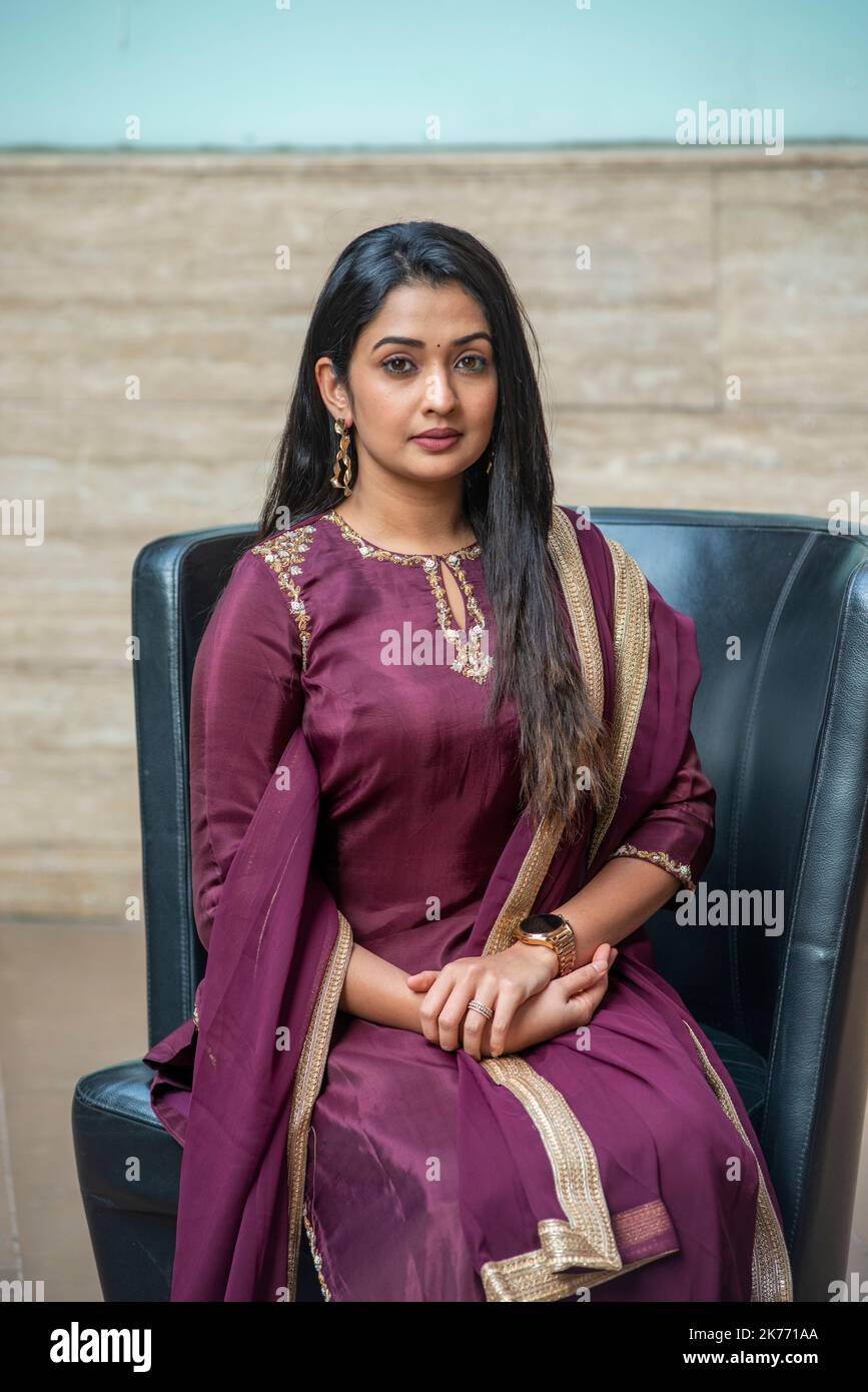 Indian actress Sonal Monteiro poses for photos during the promotion of ...