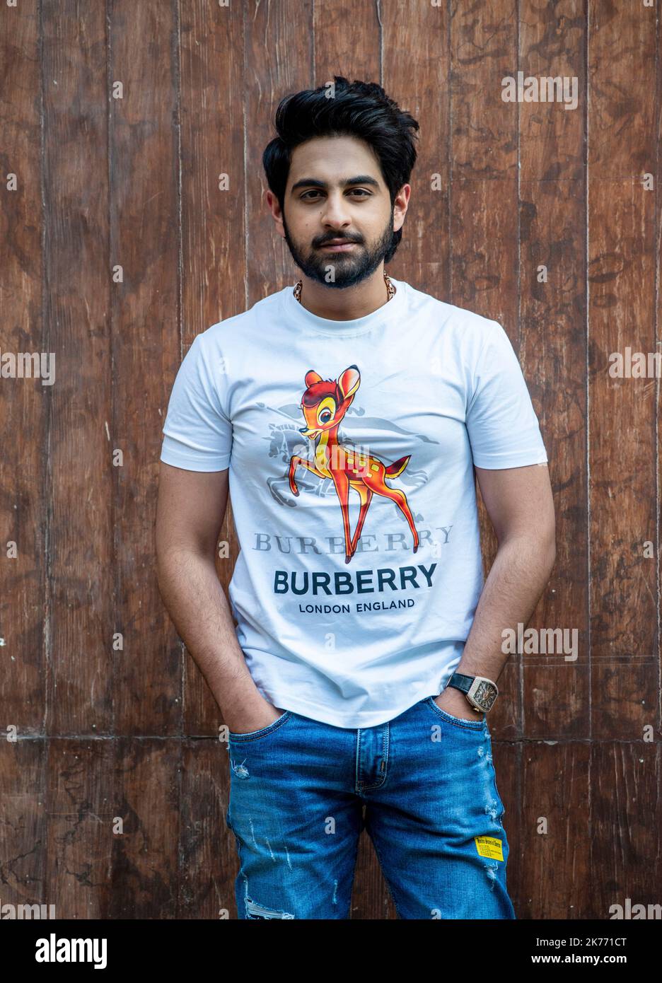 New Delhi, India. 17th Oct, 2022. Zaid Khan debut actor poses for photos during the promotion of ...