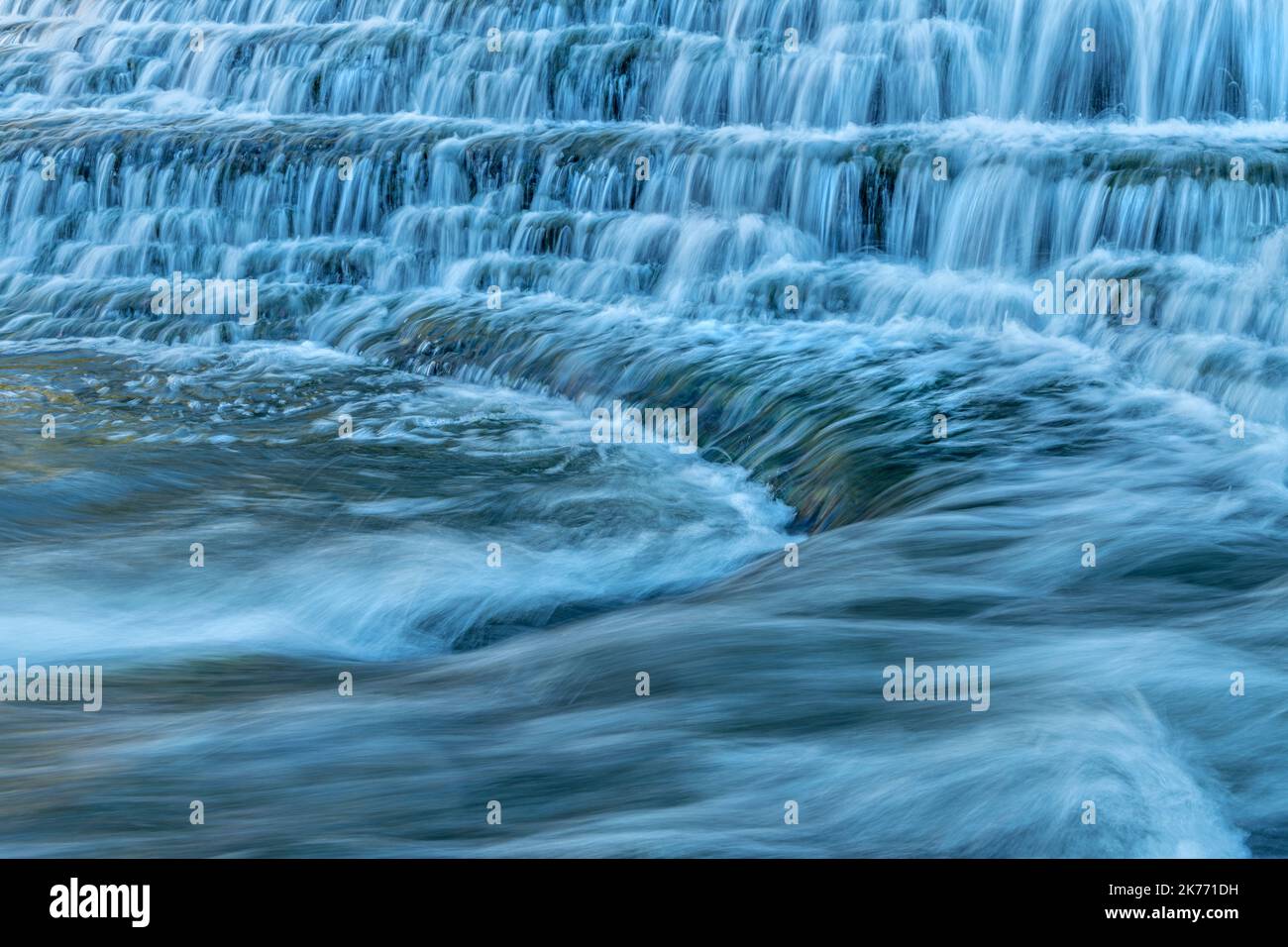 A stunningly beautiful stepped waterfall shot with a slow shutter speed ...