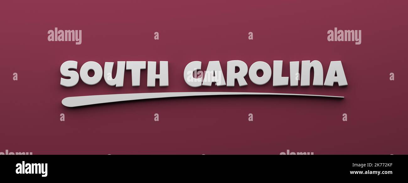 South Carolina writing in display typography style. Text lettering for ...