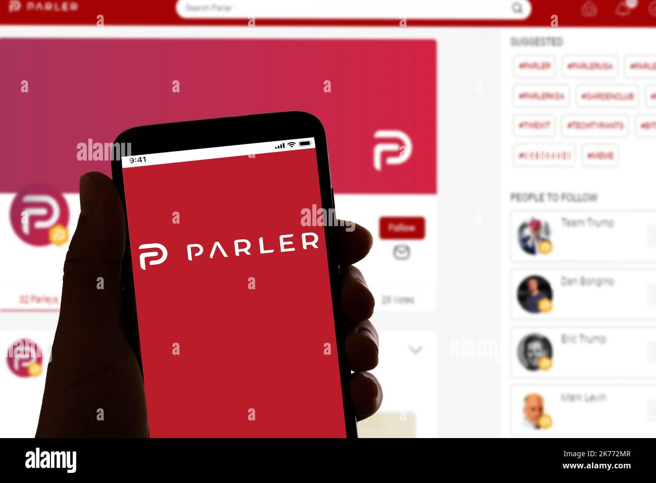 Spain. 04th Nov, 2021. In this photo illustration, the Parler social ...