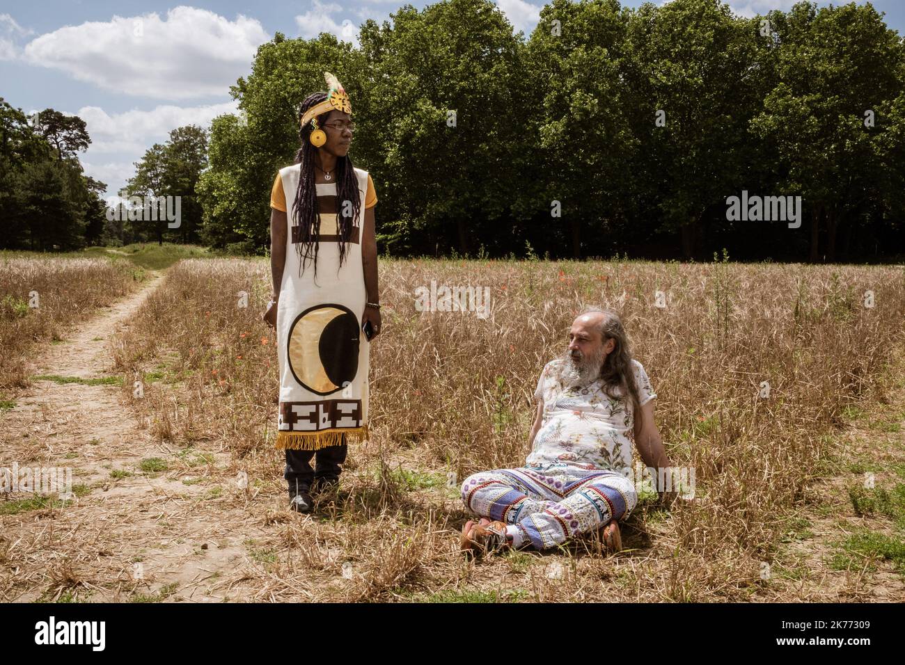 Several dozen people of Andean origin and New Age enthusiasts celebrate ...