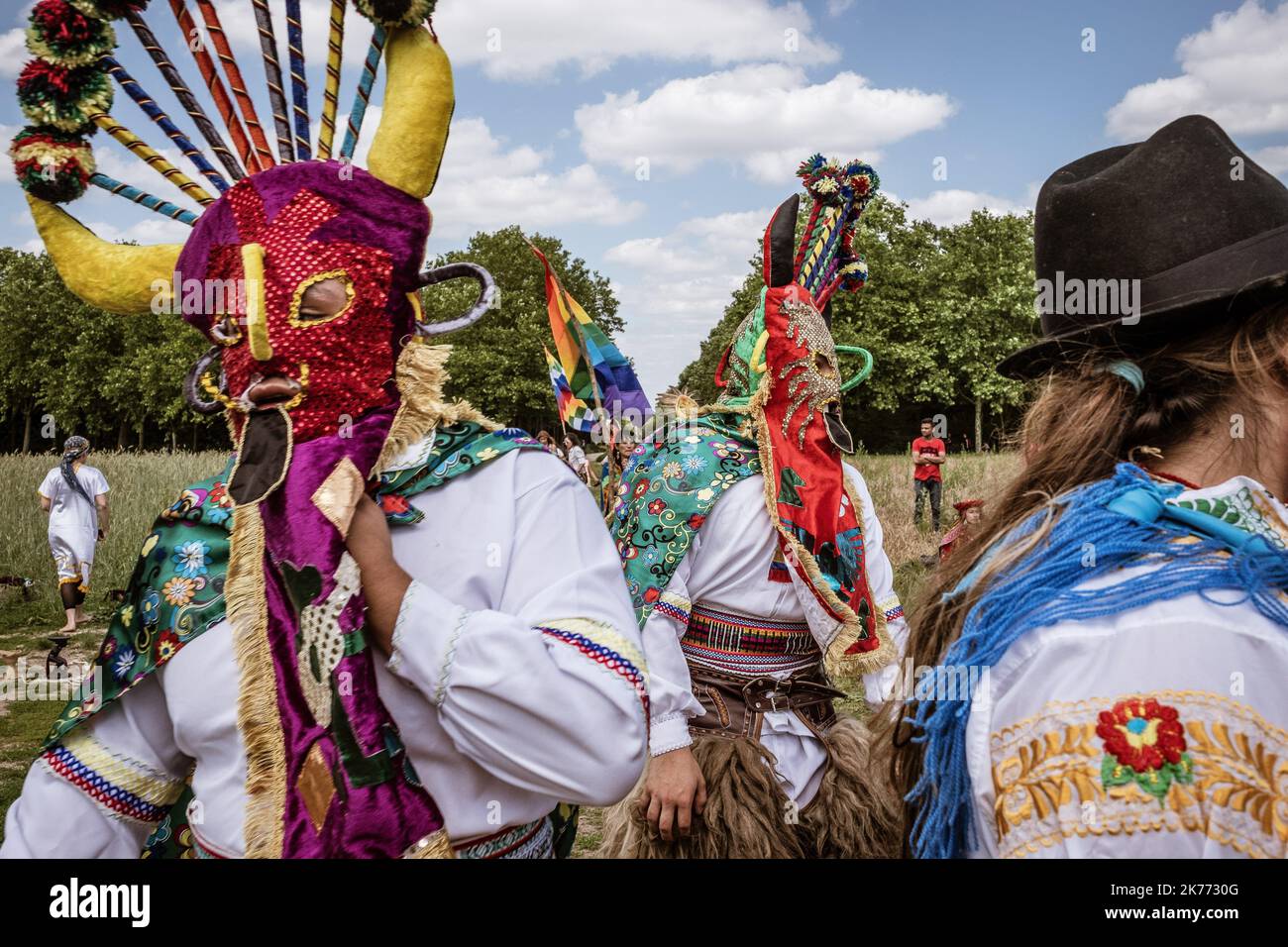 Several dozen people of Andean origin and New Age enthusiasts celebrate ...