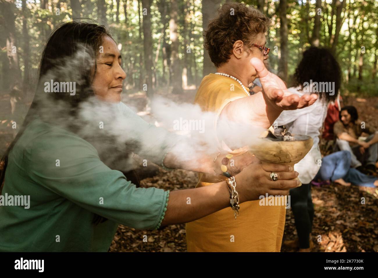 Purification session according to a Quechua ritual before the beginning ...