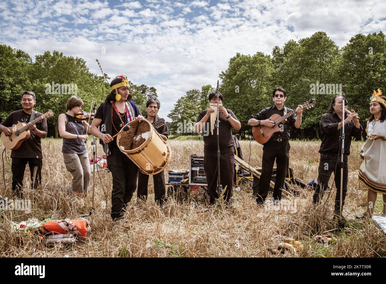 Andean music group. Several dozen people of Andean origin and New Age ...