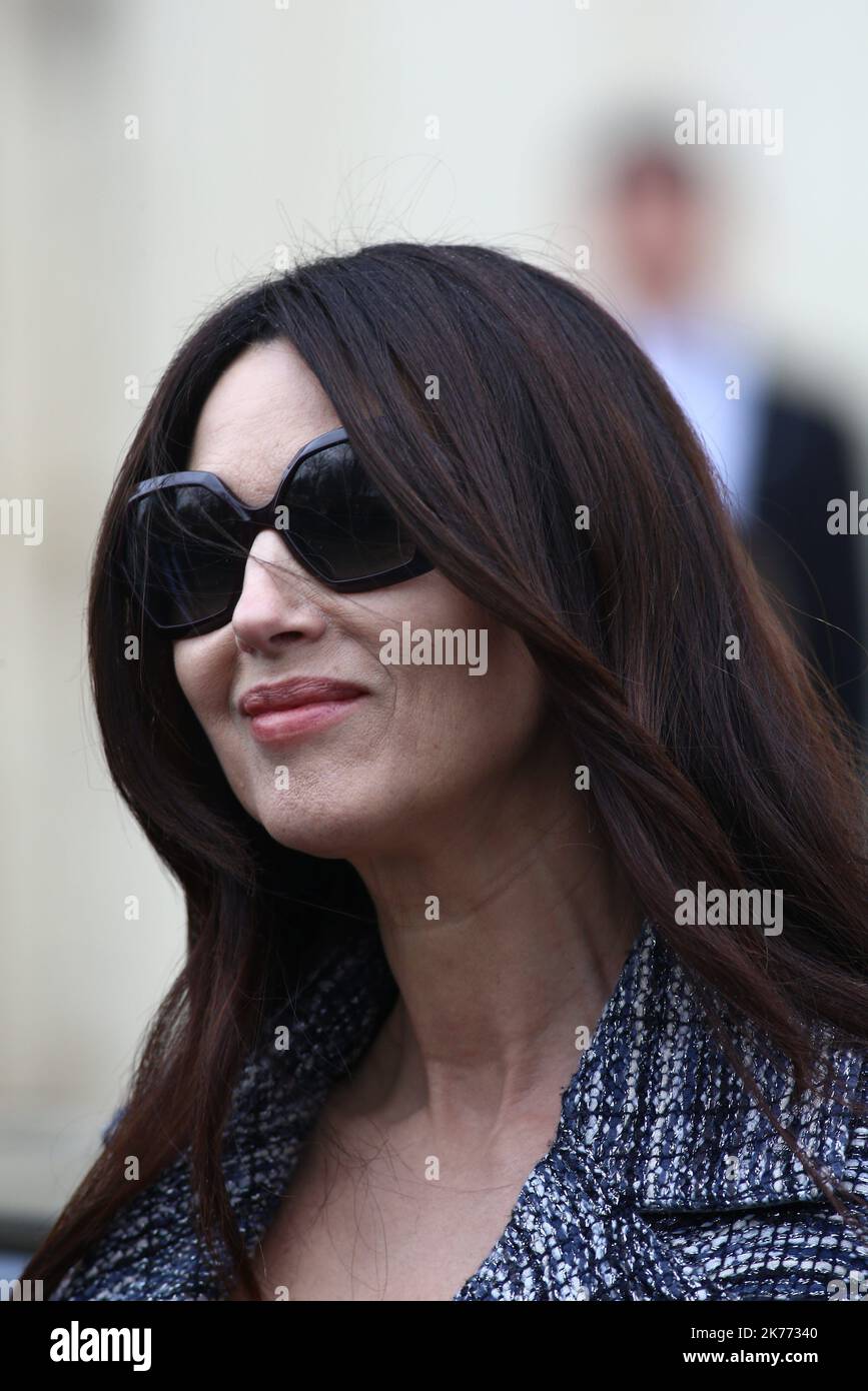 Monica Bellucci arrives at the Chanel fashion show as part of Paris ...