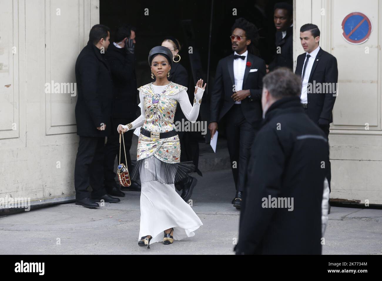 Model Janelle Monae attends the Chanel show as part of the Paris ...