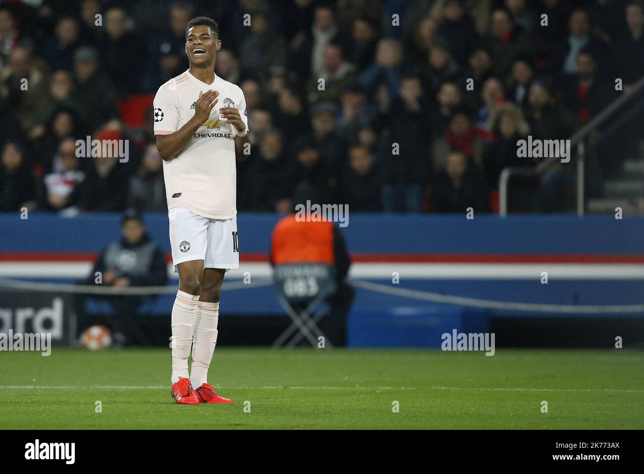 Marcus Rashford of Manchester United reacts during the UEFA Champions ...
