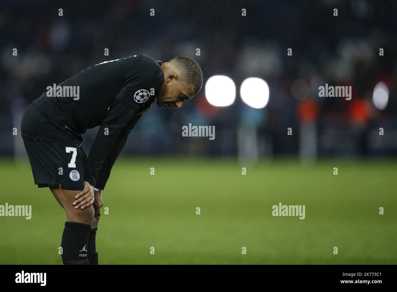 Kylian Mbappe of Paris Saint-Germain reacts after loosing 1-3 against ...